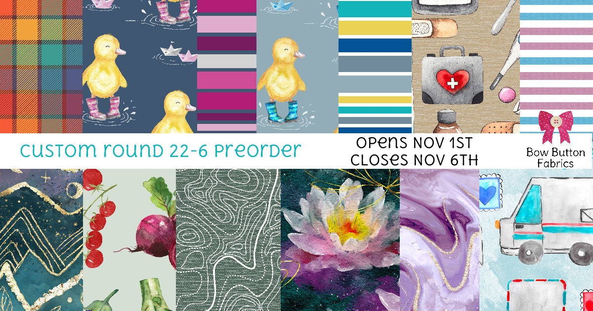 BBF Custom Print Round 22-6– Bow Button Fabrics